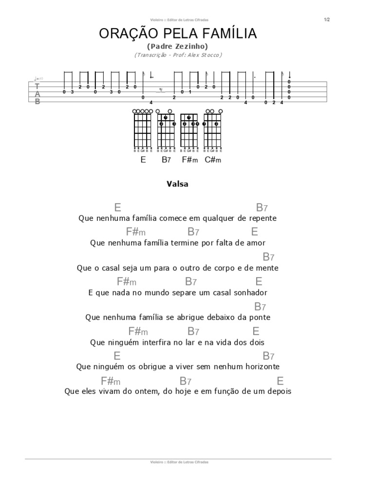 Oracao Pela Familia Viola Caipira Facil | PDF