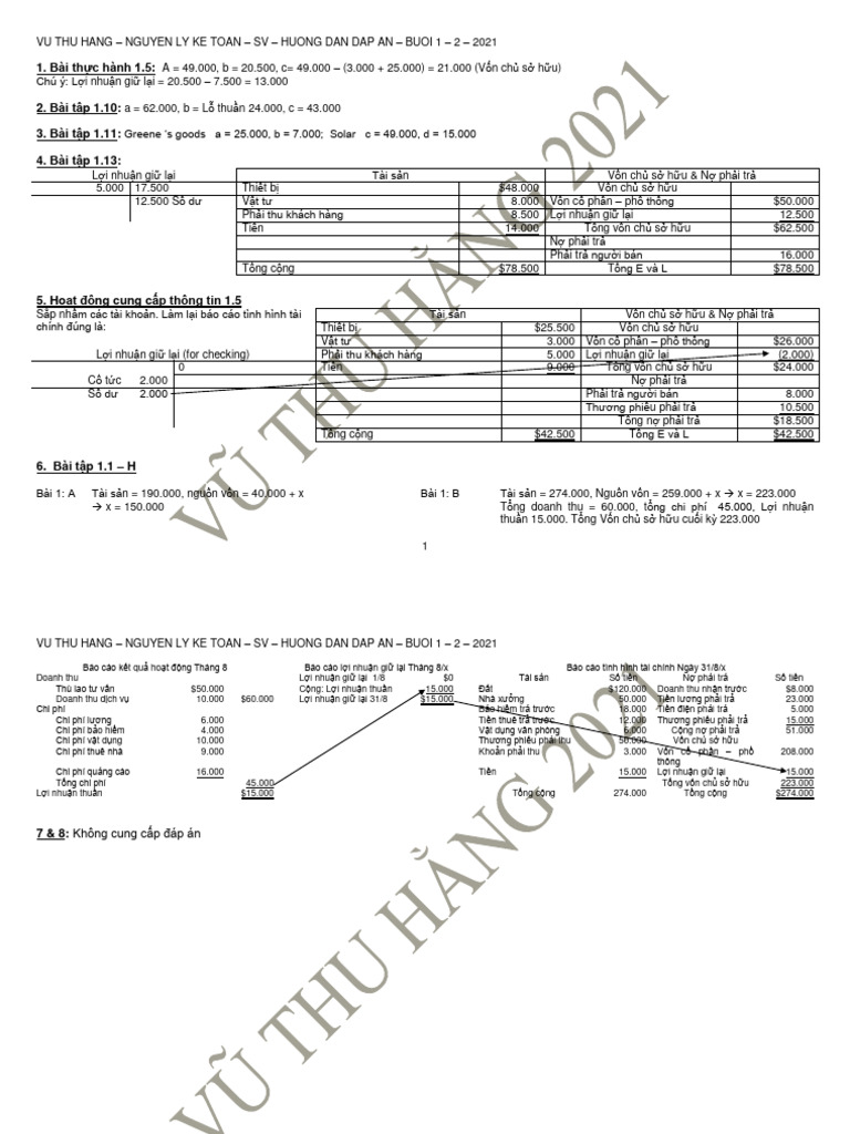 Dap An Buoi 1 - 032021 | PDF