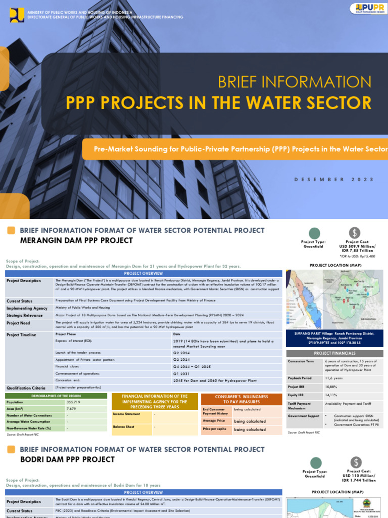 Overview of Indonesian Water PPP Projects | PDF | Water Supply | Water ...