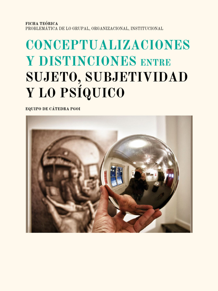 Ficha Teórica Subjetividad | PDF | Subjetividad | Sicología