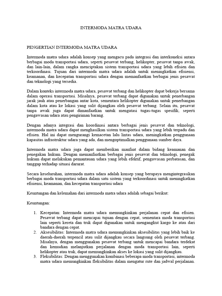 Integrasi Moda Transportasi Udara | PDF | Komputer | Teknologi & Rekayasa