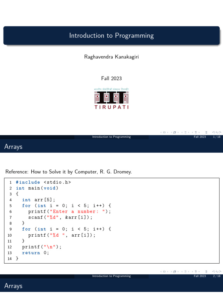 Arrays 1 Pdf Applied Mathematics Algorithms And Data Structures 