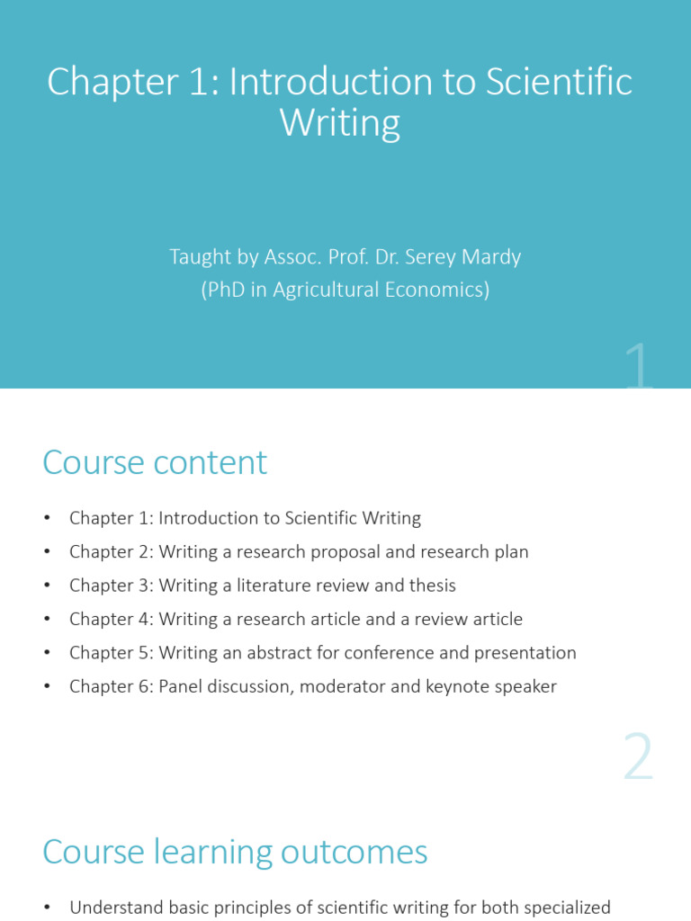 Chapter 1 - Introduction To Scientific Writing NEW | PDF