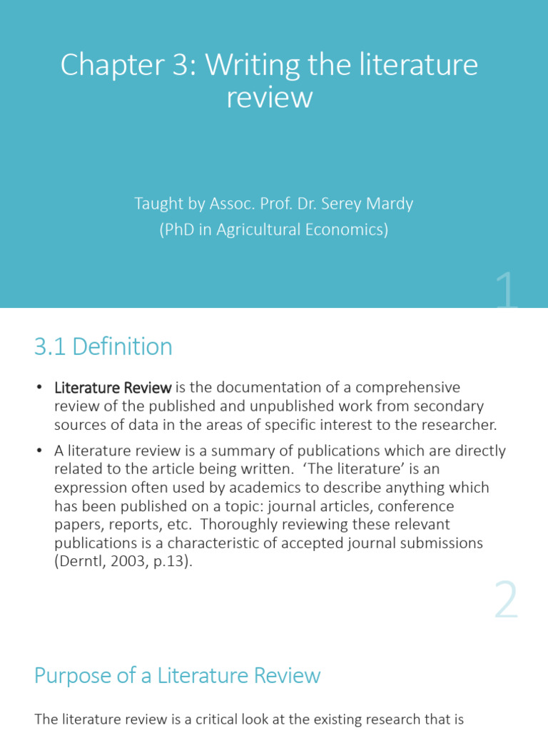 Chapter 3_Writing a Literature Review | PDF | Intention | Analysis