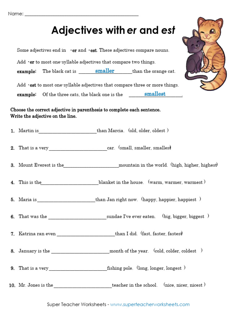 Adjectives-Er - Est | PDF | Adjective | Syntax