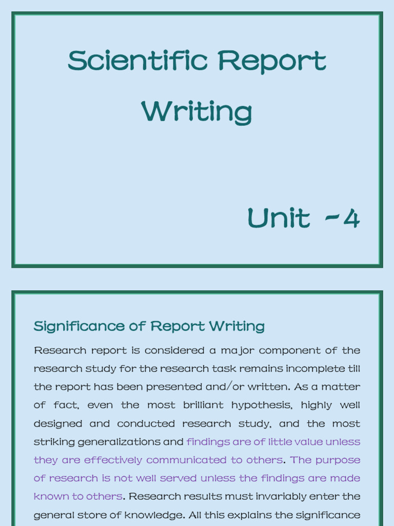 Scientific Report Writing | PDF | Cognition | Science