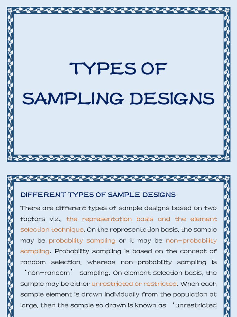 Types of Sampling Designs | PDF