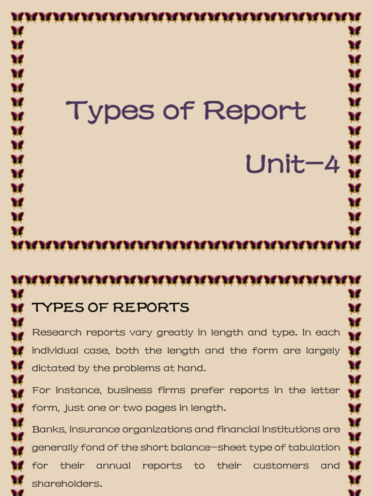 Types of Report | PDF