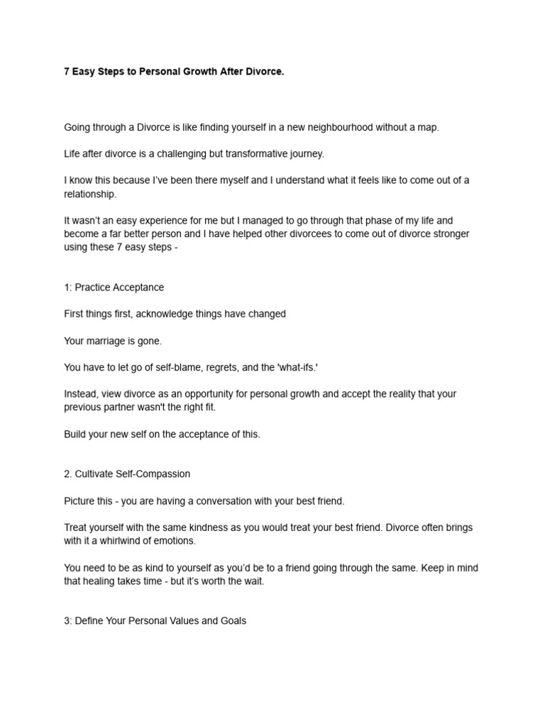 7 Steps to Thrive After Divorce | PDF | Self-Improvement | Lifestyle