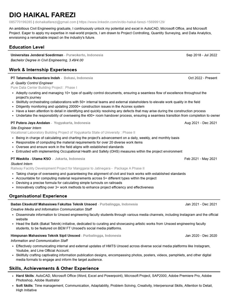 (CV) Dio Haikal Farezi | PDF