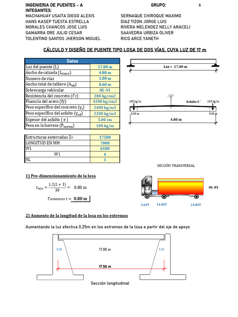Puente Losa 17m Grupo 6 Compressed Pdf Mecánica Ingeniero Civil