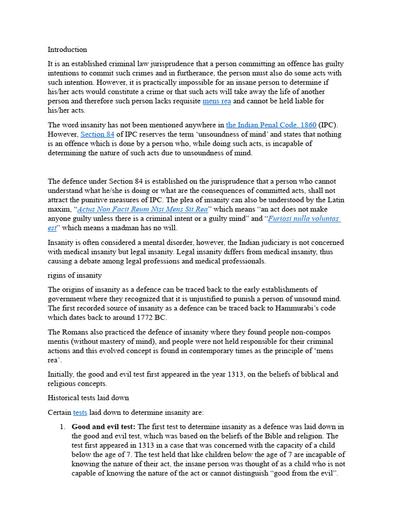 insanity | PDF | Insanity Defense | Burden Of Proof (Law)