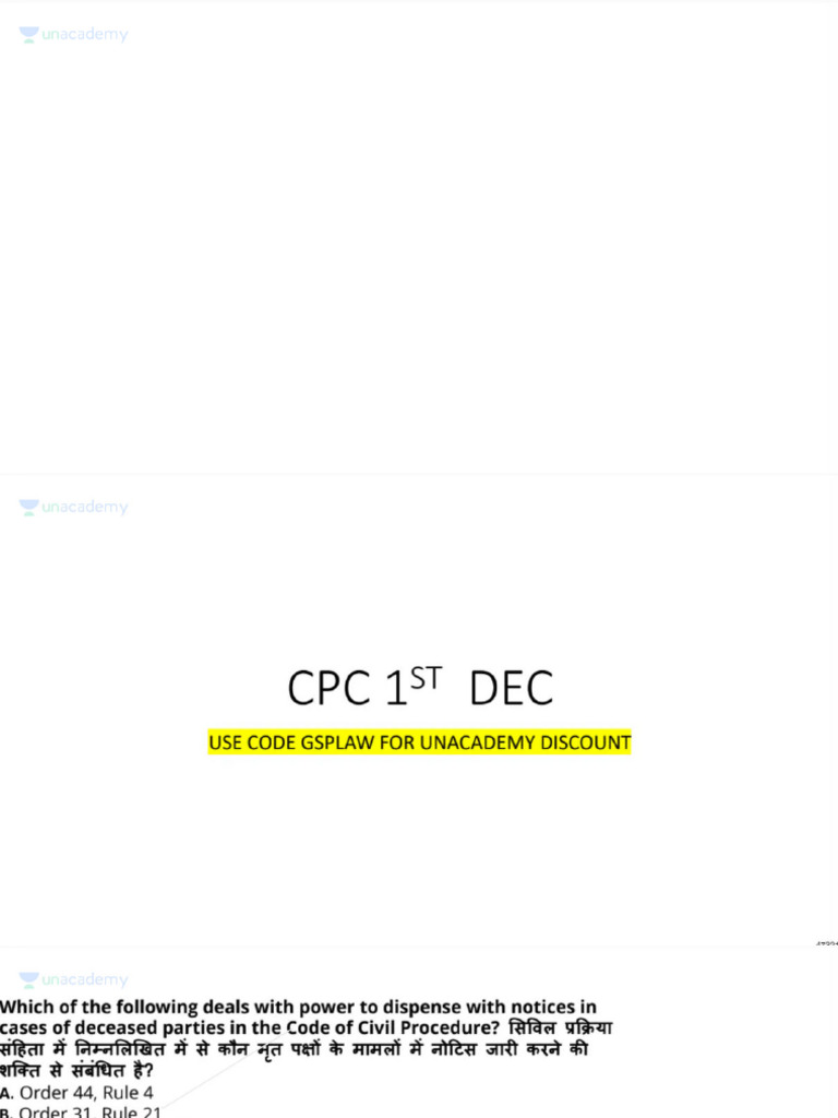 Rapid Fire With New MCQ's CPC Orde With Anno 1702575762676 | PDF