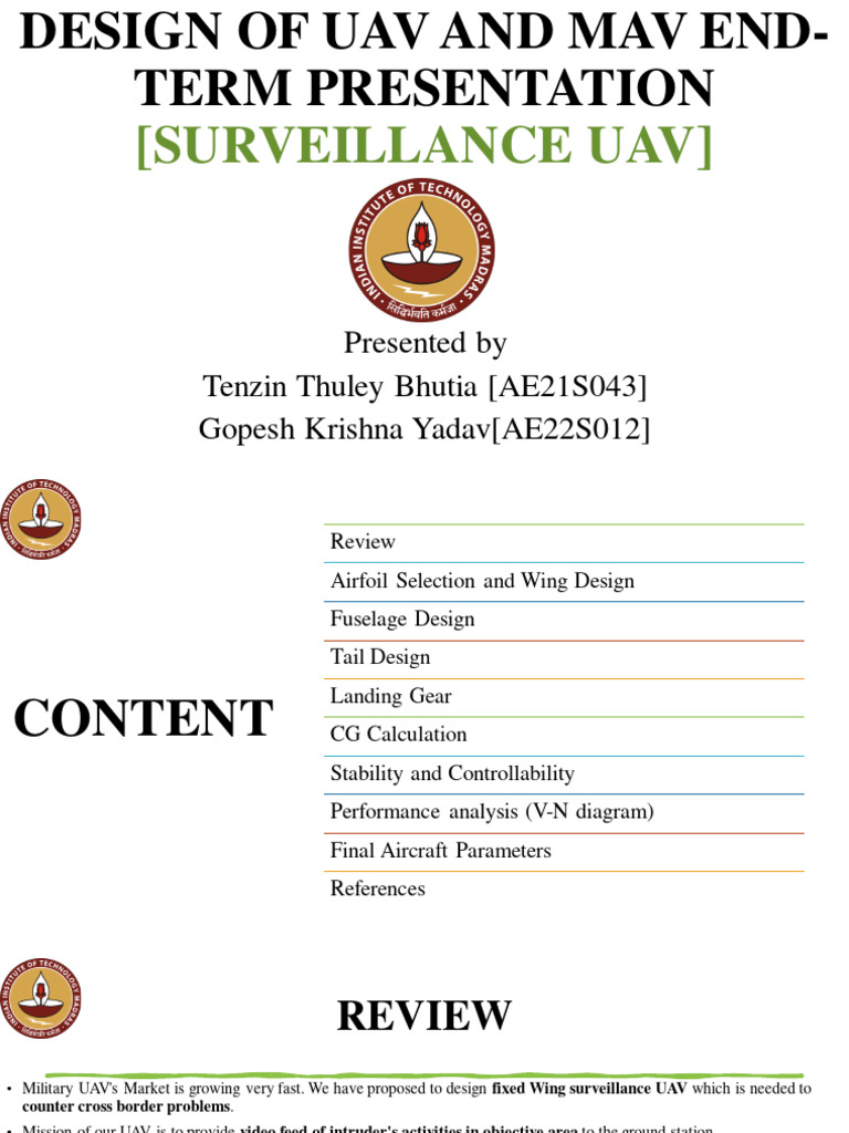 DESIGN OF UAV AND MAV END-TERM PRESENTATION_ | PDF | Empennage ...