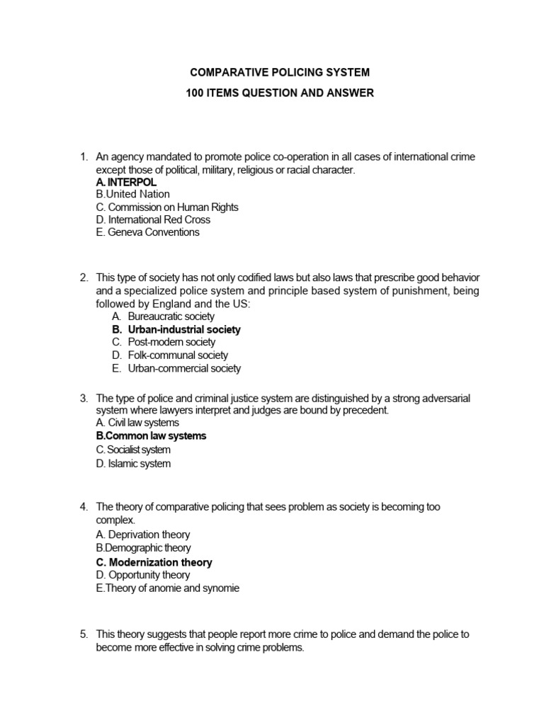 Comparative Policing System | PDF | Police | Crimes