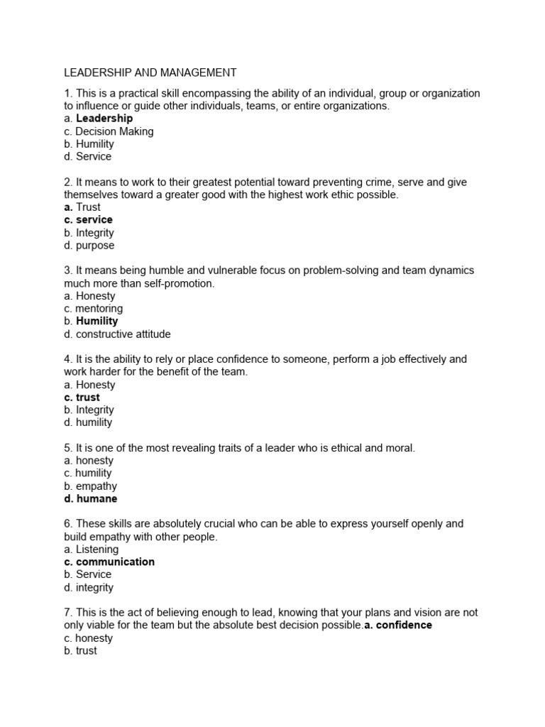 Leadership and Management | PDF