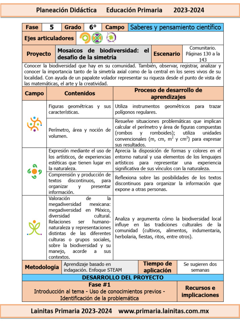 6鴈jan06 Mosaicos de la biodiversidad el desaf de la simetr (2023-2024) | PDF | Simetría | Geometría