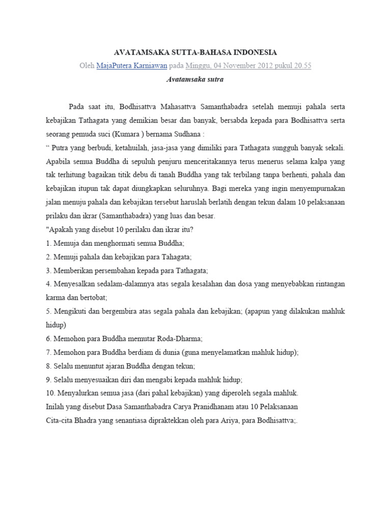 Avatamsaka Sutta | PDF