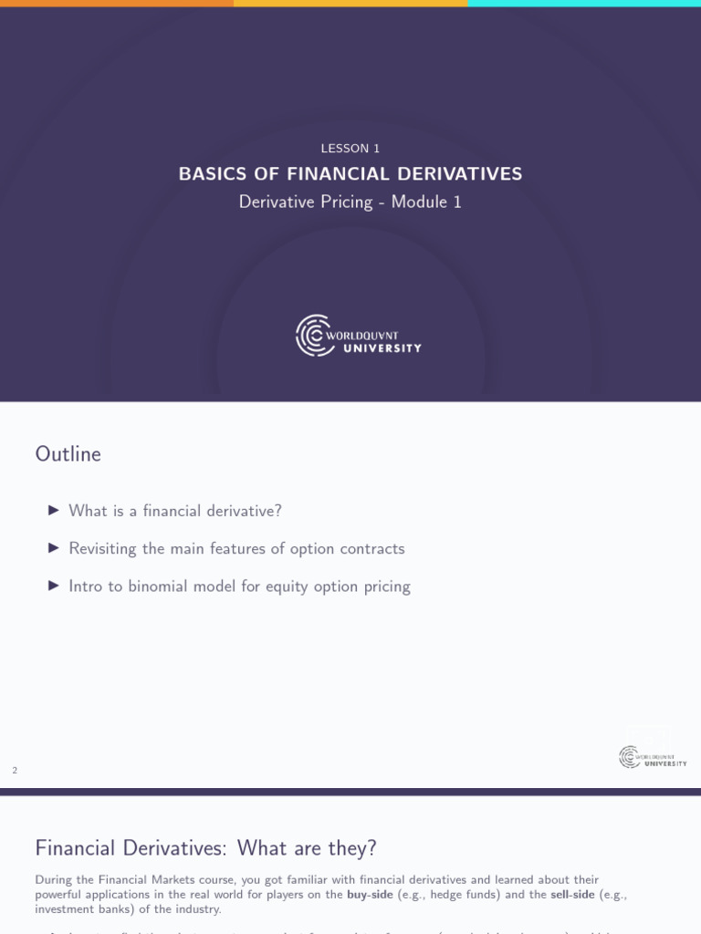Derivative Pricing | PDF | Finance & Money Management | Teaching Methods & Materials