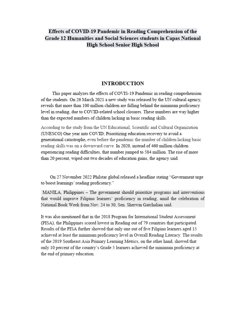 Intro | PDF | Reading Comprehension | Learning