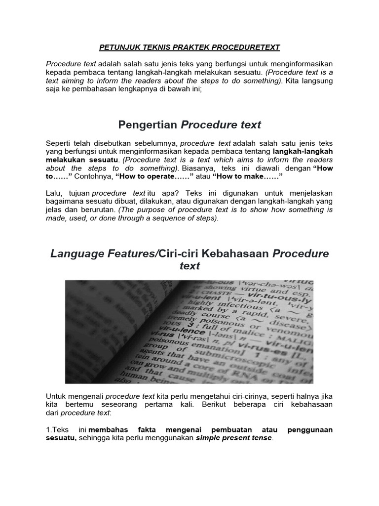 Petunjuk Teknis Praktek Proceduretext | PDF