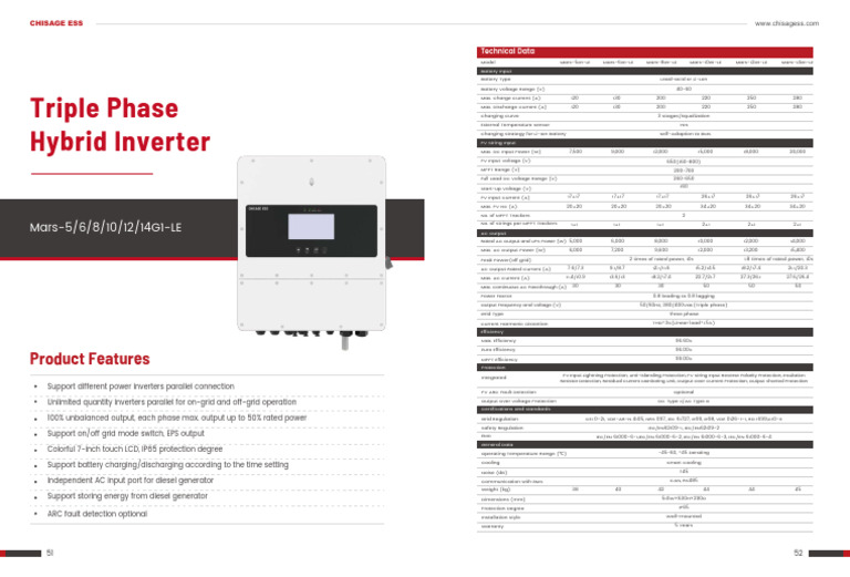 3 Phase Hybrid Inverter | PDF | Alternating Current | Power Inverter