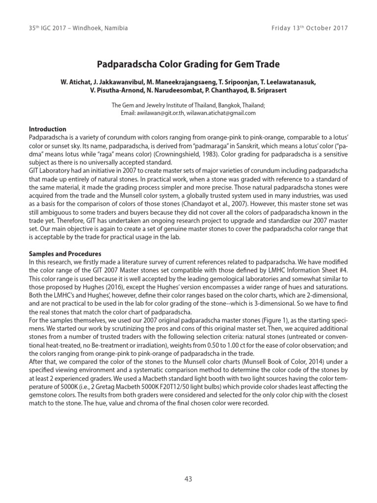 Padparadscha Color | PDF | Gemstone | Vision