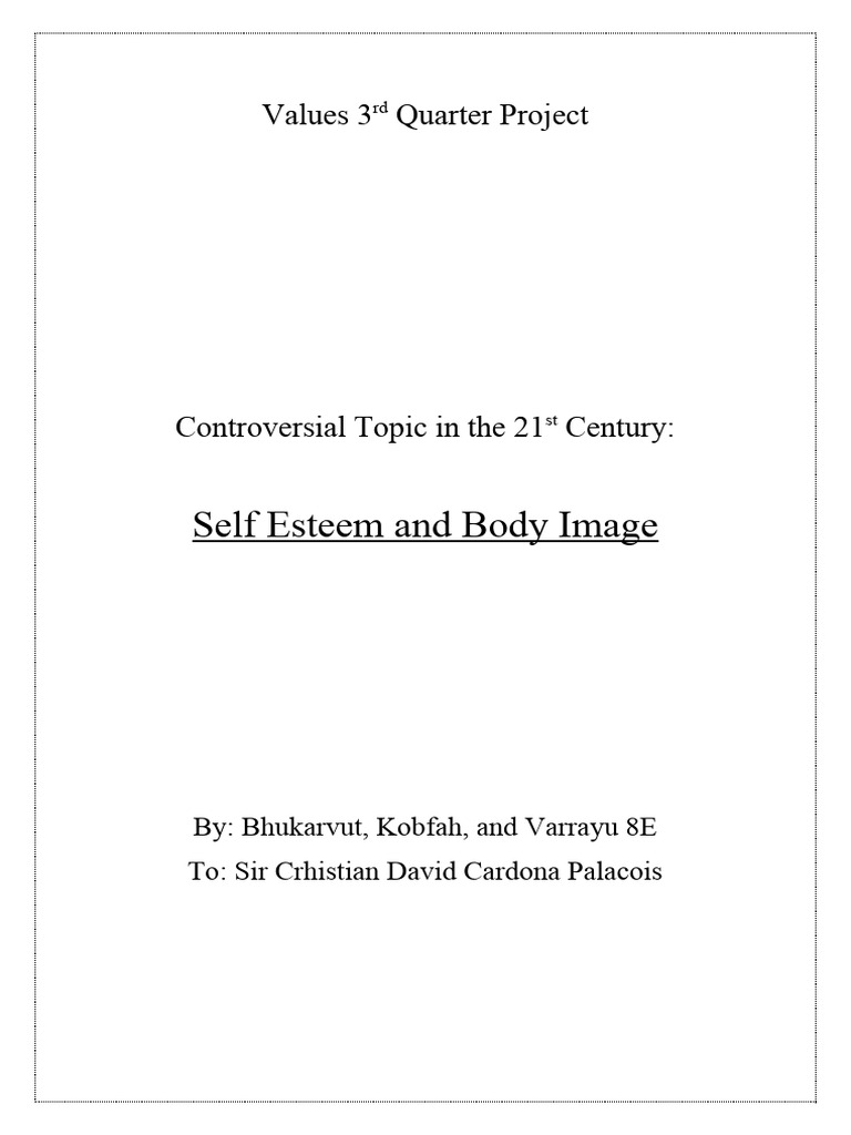 Article On Self-Esteem and Body Image | PDF