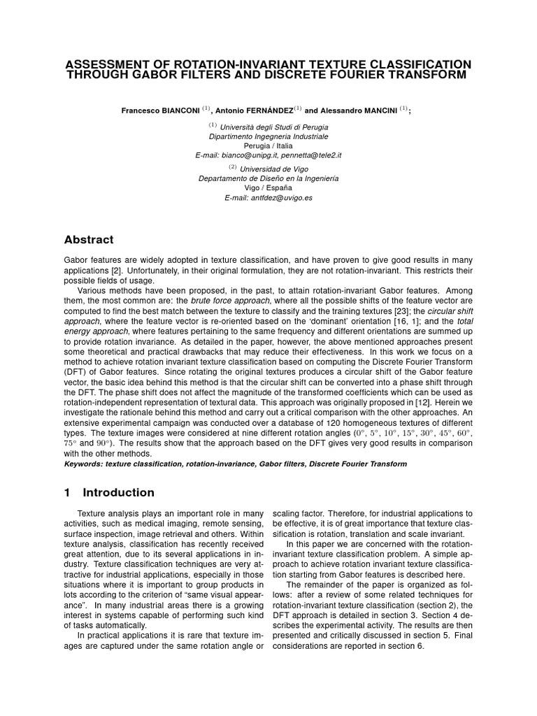 ASSESSMENT OF ROTATION-INVARIANT TEXTURE CLASSIFICATION | PDF ASSESSMENT OF ROTATION-INVARIANT TEXTURE CLASSIFICATION | PDF