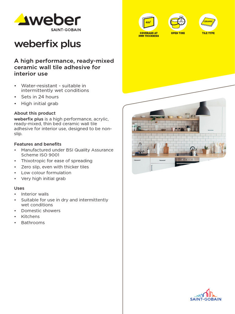 Weberfix Plus 20-12-23 | PDF | Tile | Adhesive