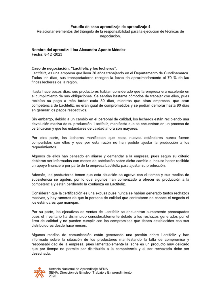 .Archanexo - Formato - Lactifeliz - y - Los - Lecheros Lina Aponte | PDF