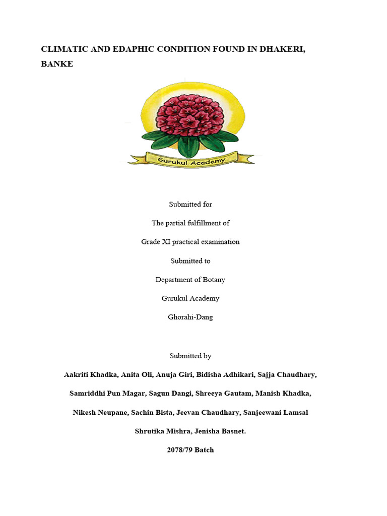 Climatic and Edaphic Fact | PDF | Soil | Climate