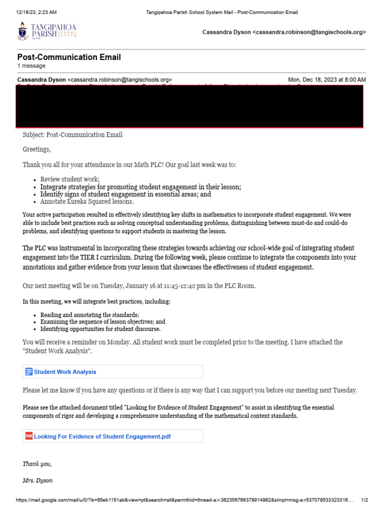 Cassandra Dyson Leading Common Planning Time Post Communication Email ... Cassandra Dyson Leading Common Planning Time Post Communication Email ...