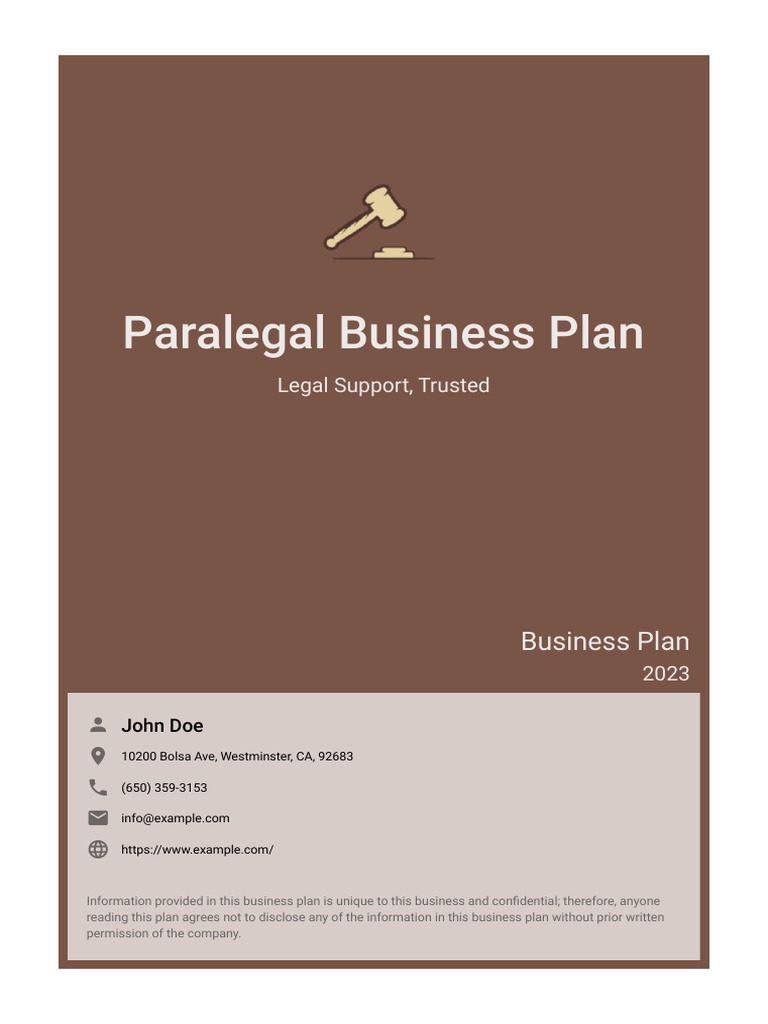 Paralegal Business Plan Overview 2023 | PDF | Marketing | Alternative ...