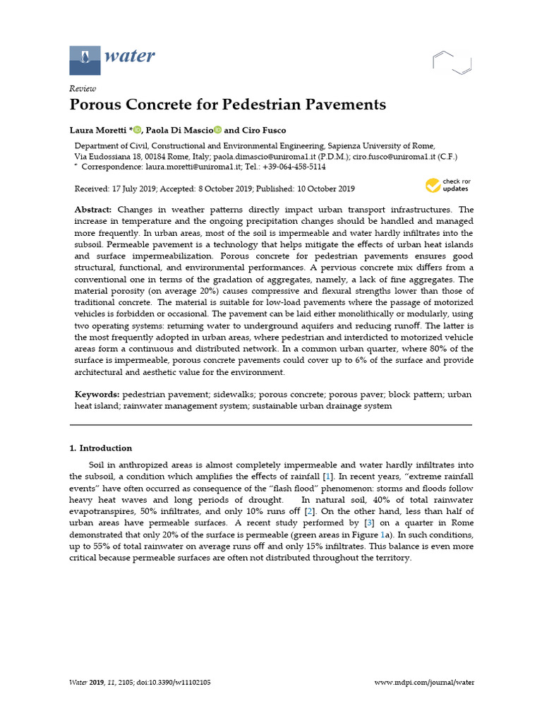 Porous Concrete for Urban Pavements | PDF | Home & Garden | Science ...