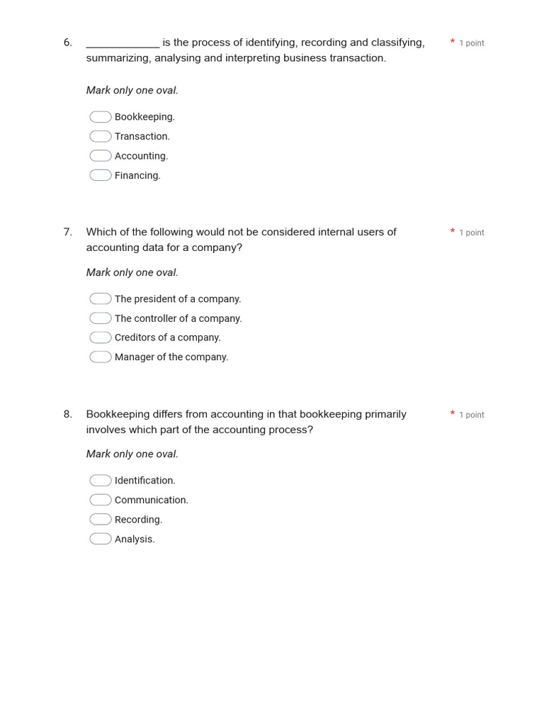 Accounting Principles and Concepts Test | PDF | Debits And Credits ...