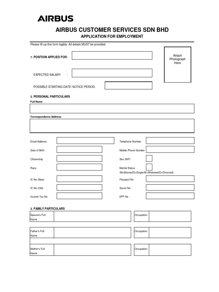 AMCS Job Application Form | PDF