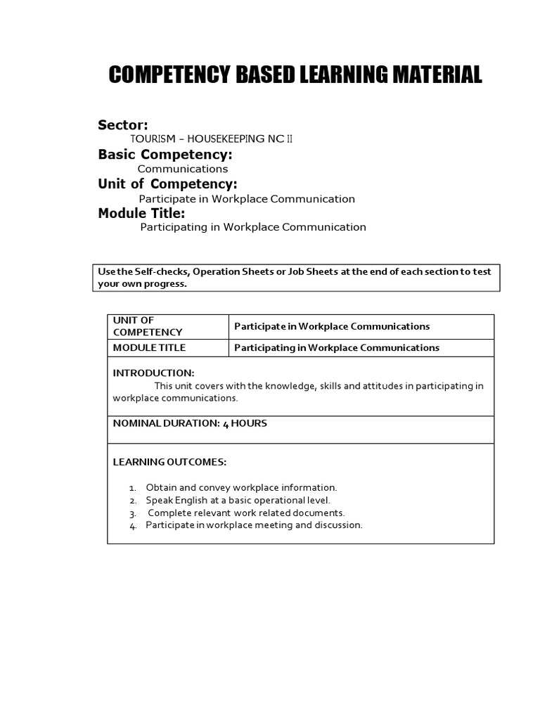 Basic1-Participate in Workplace Communication | PDF | Career & Growth