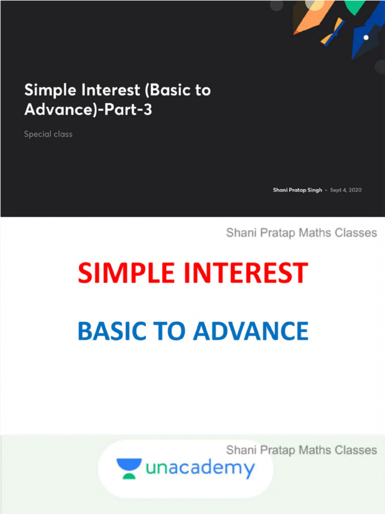 Simple Interest Basic To Advance Part 3 | PDF