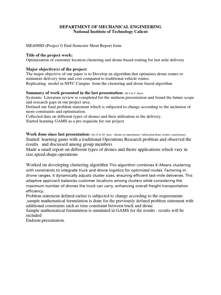 ME4098D-Project Brief Report Format 2 | PDF