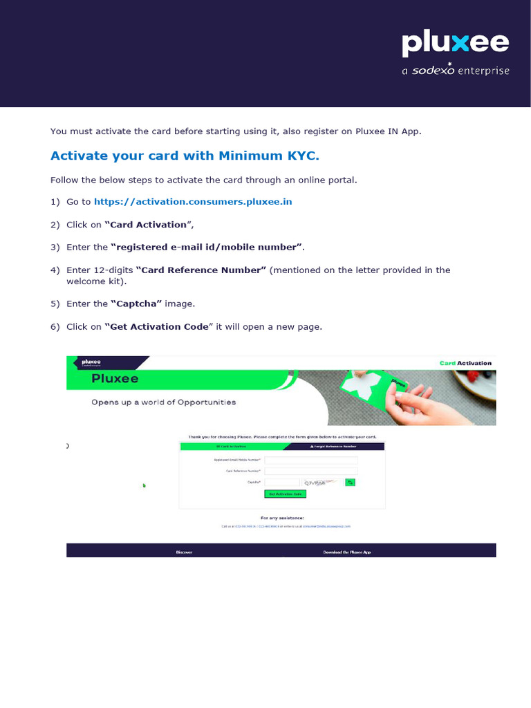Pluxee Card Activation Guide | PDF | Finance & Money Management