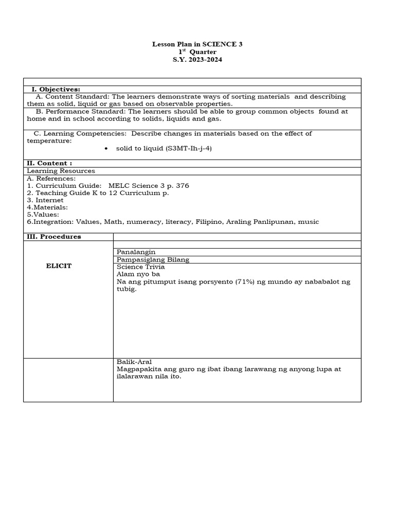 LP in Science 3 | PDF