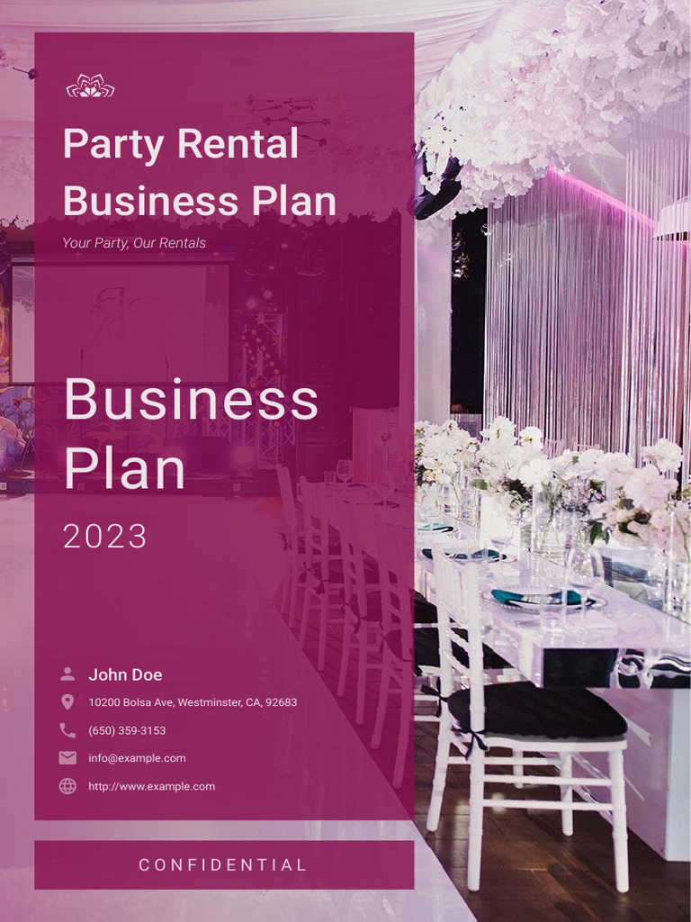 Party Rental Business Plan Example | PDF