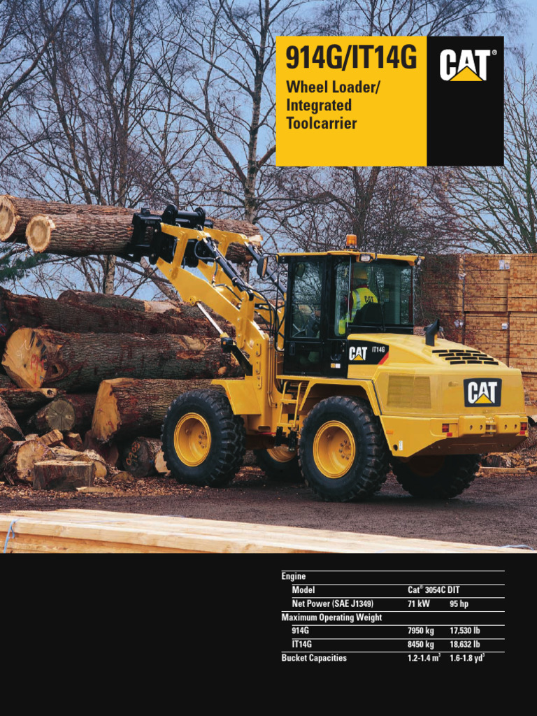 Wheel Loader - CATERPILLAR 914G - IT14G Specalog (Aehq5560-02) | PDF ...
