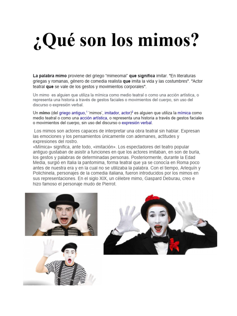 Qué Son Los Mimos | PDF