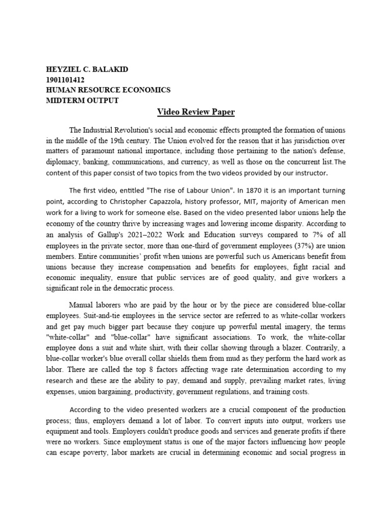 Midterm - Balakid - Human Resource Economics | PDF