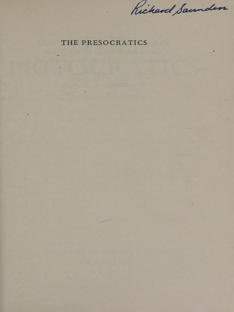 Edward Hussey - The Presocratics-Charles Scribner's Sons (1972) | PDF ...