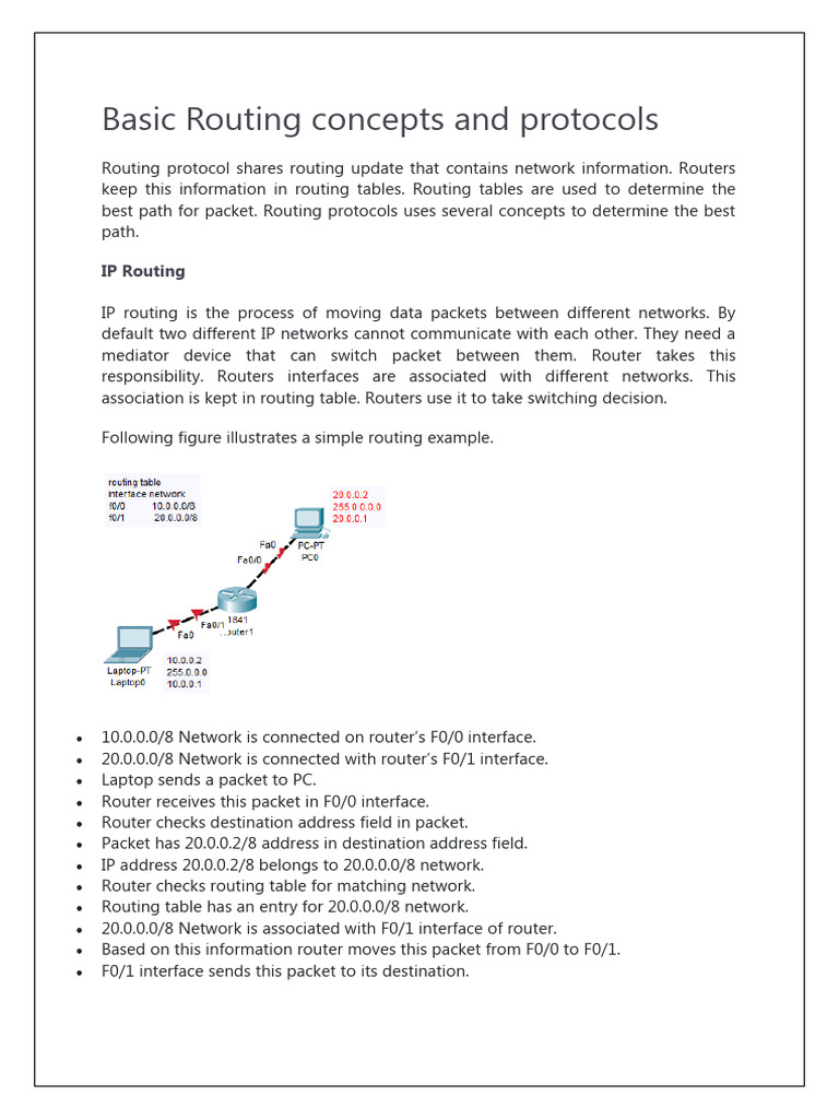 Routing Concepts and Protocols | PDF