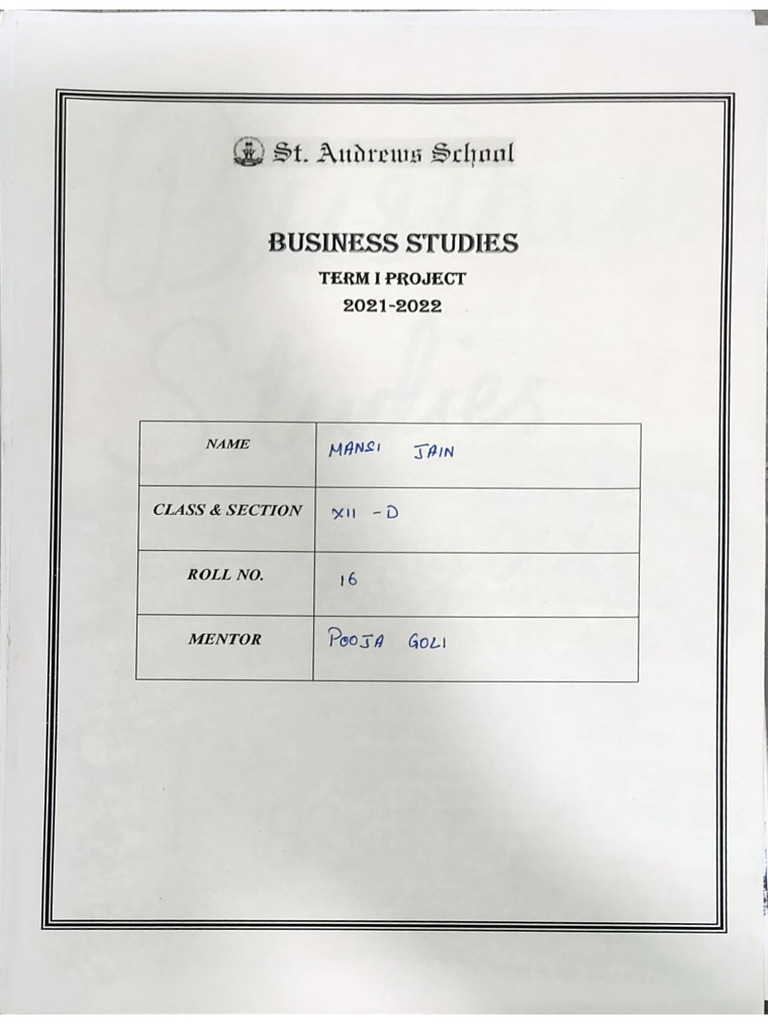 Business Studies Final Project | PDF