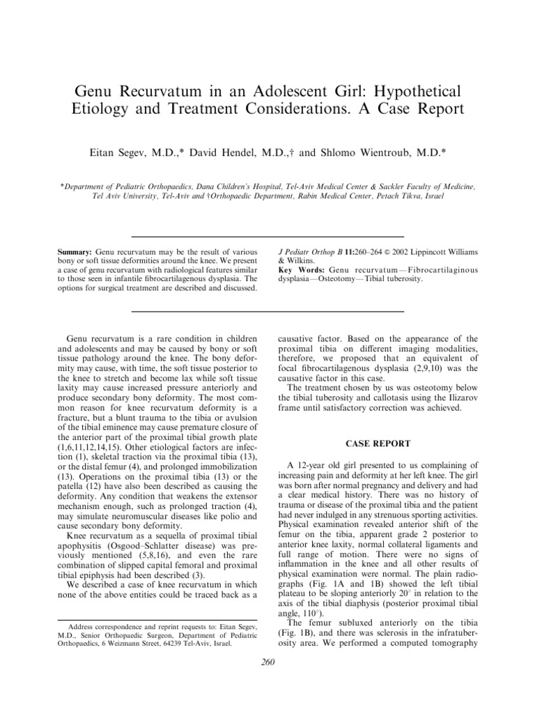 Genu Recurvatum Case Study and Treatment | PDF | Knee | Musculoskeletal ...